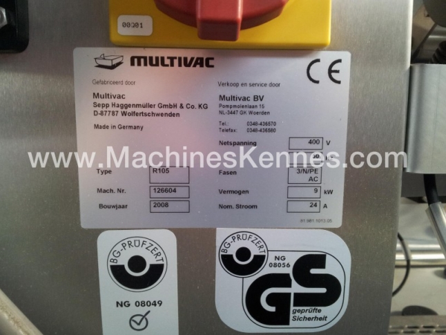 Multivac R105 Soft film - Thermoformer - Multivac - R105 | MK Gilze ...