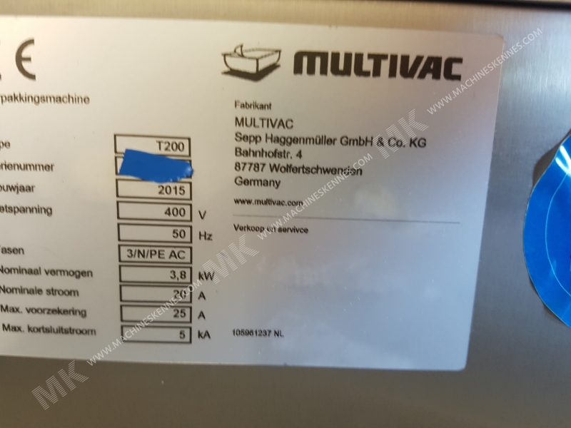 Multivac T200 1/2 gastro nutripack HW3 - Traysealer - Multivac - T200 ...